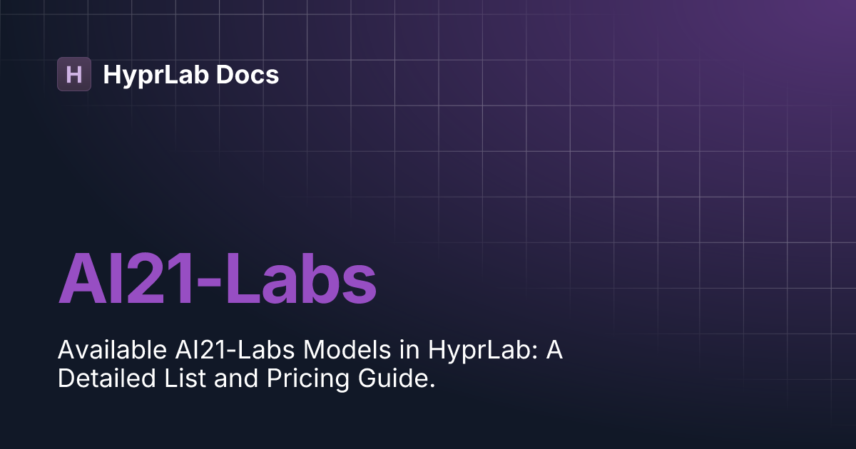 AI21-Labs | HyprLab Docs